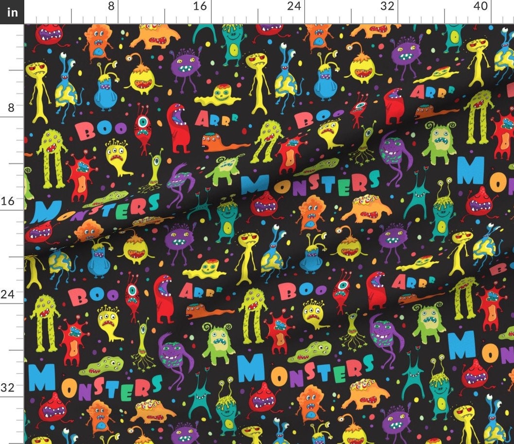 Monsters Fabric Monsters by Lidiebug Monster Beast Alien - Etsy