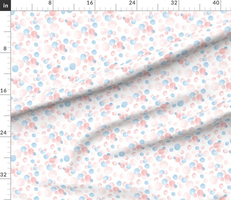 Pink Fabric 10 Pink Blue Bubbles by Shopcabin Pink | Etsy
