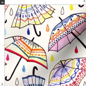 April Showers Umbrellas Fabric What Goes up When Rain Comes - Etsy