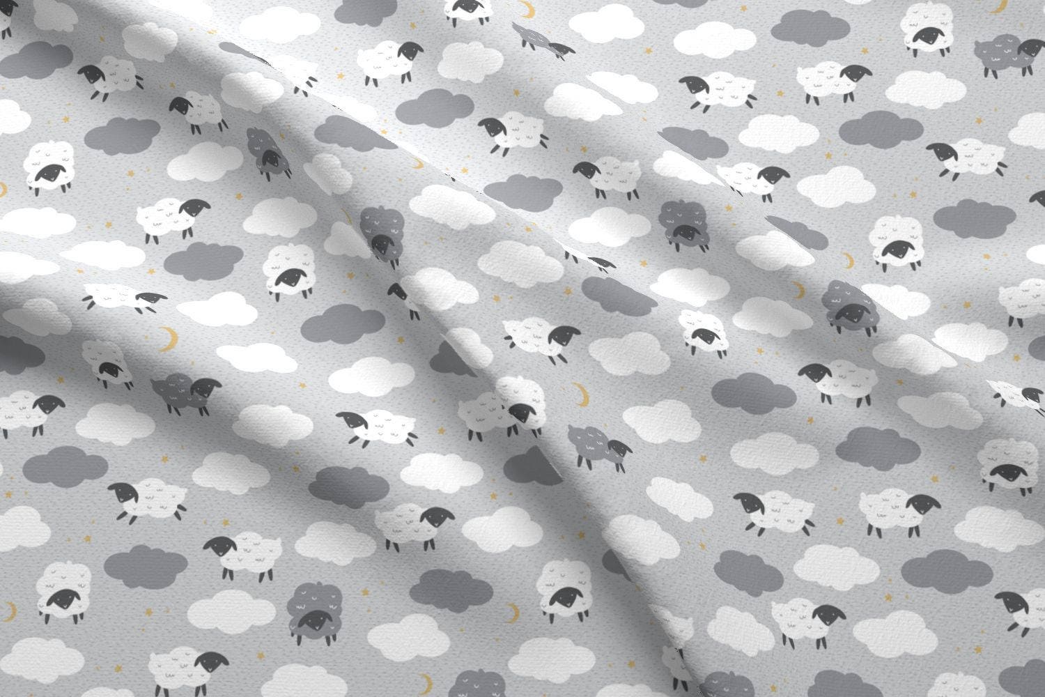 Gender Neutral Nursery Fabric Fluffy Sheep Nursery By | Etsy
