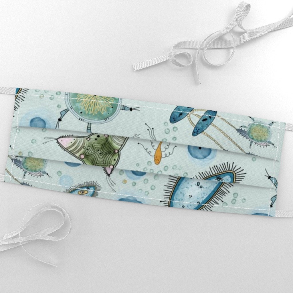 Bacteria Fabric Microbe by Jennifer Geldard Bacteria - Etsy