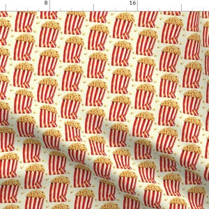 Retro Movie Theater Popcorn Fabric Popcorn by Kellygilleran Vintage ...