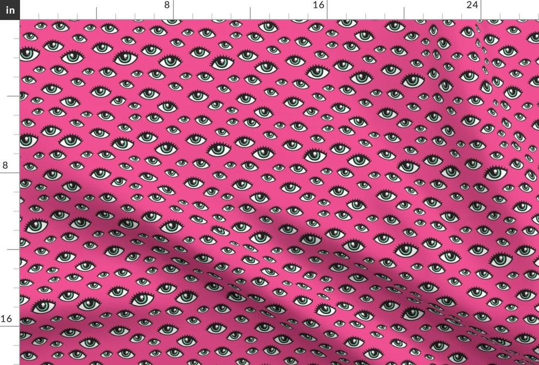 Eyes Fabric - Eyes Pattern Pink by Kostolom3000 - Eyes Hipster Novelty ...