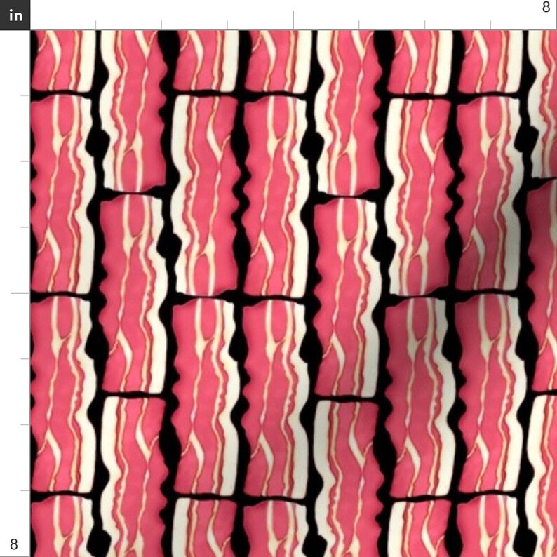 Bacon Strips Fabric Bacon by Jadegordon Breakfast Pork | Etsy