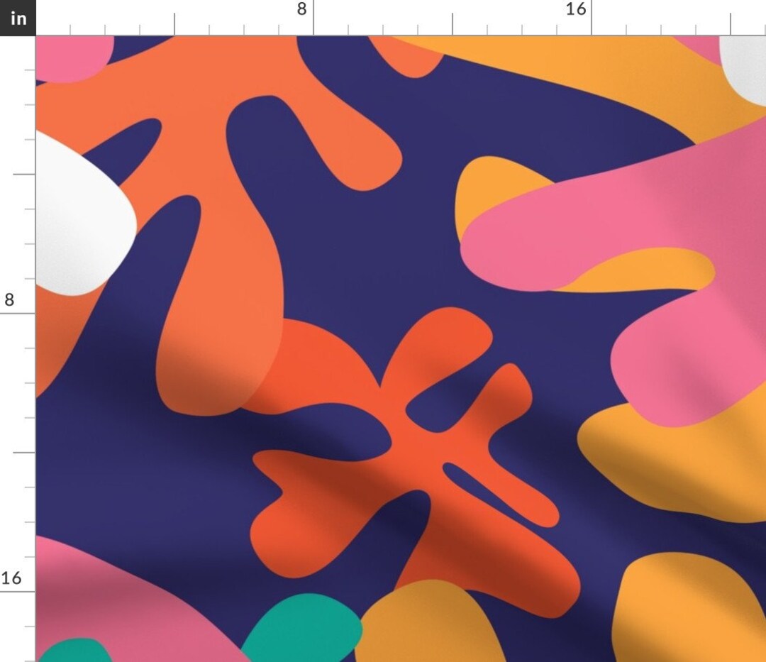 Tropical Matisse Inspired Fabric Matisse 010 by Bluelela - Etsy