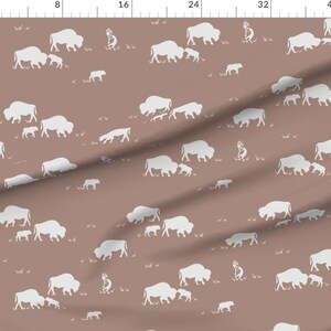 Western Bison Fabric Southwest Bison Pastel Brown by Colour - Etsy