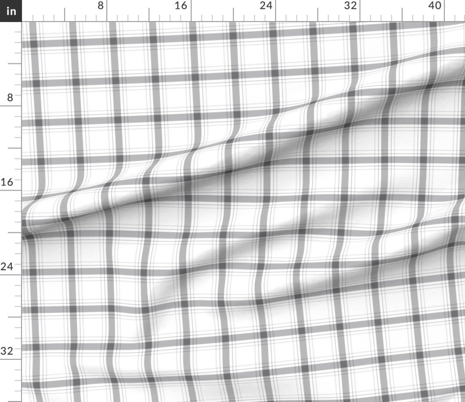 Gray and White Plaid Fabric Grey Plaid by Misstiina Simple - Etsy