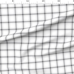 Gray and White Plaid Fabric Grey Plaid by Misstiina Simple - Etsy