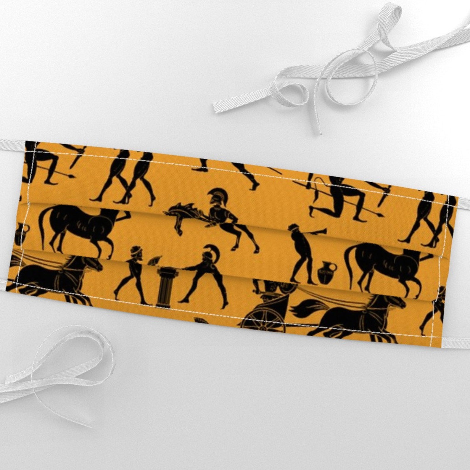 Greek Mythology Fabric Greek Figures on Orange by | Etsy