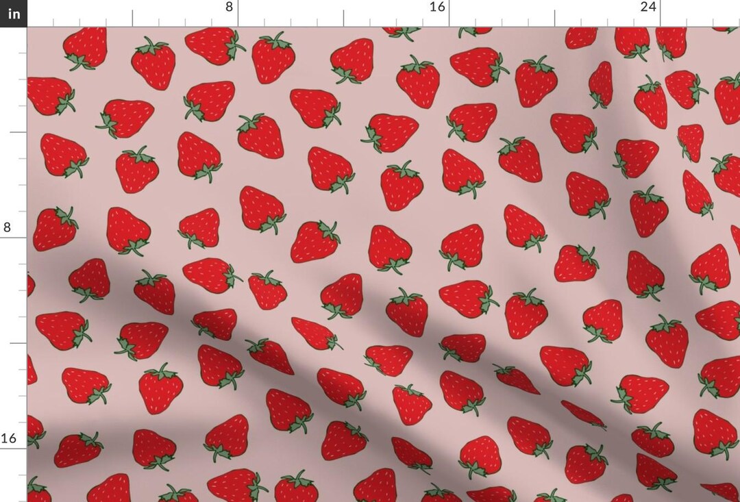 Strawberries Fabric - Strawberries by Honeymoons- Strawberries Cute ...
