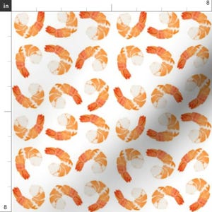 Shrimp Fabric - Skimpy Shrimpy by Annaboo - Shrimp Ocean Aquatic Life ...