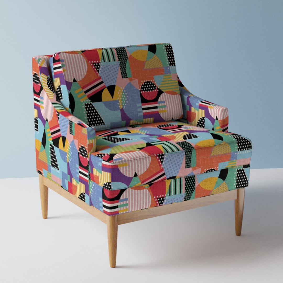80s Pop Art Upholstery Fabric Maximalist Pop by Roochita Clashing ...