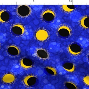 Solar Eclipse Fabric Solar Eclipse Polka Dots by Elramsay | Etsy