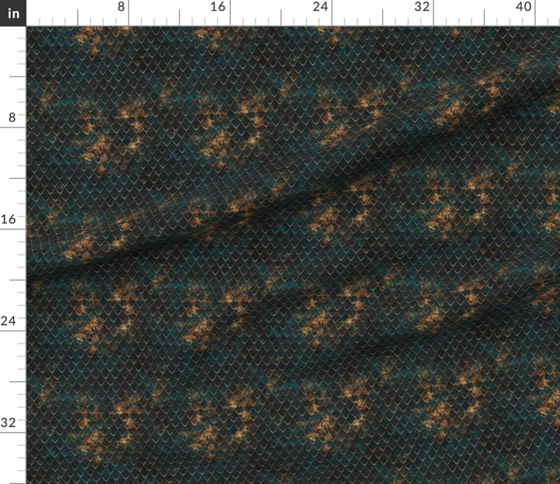 Dragon Scale Fabric Dark Patina Scales by Beyondchaos - Etsy