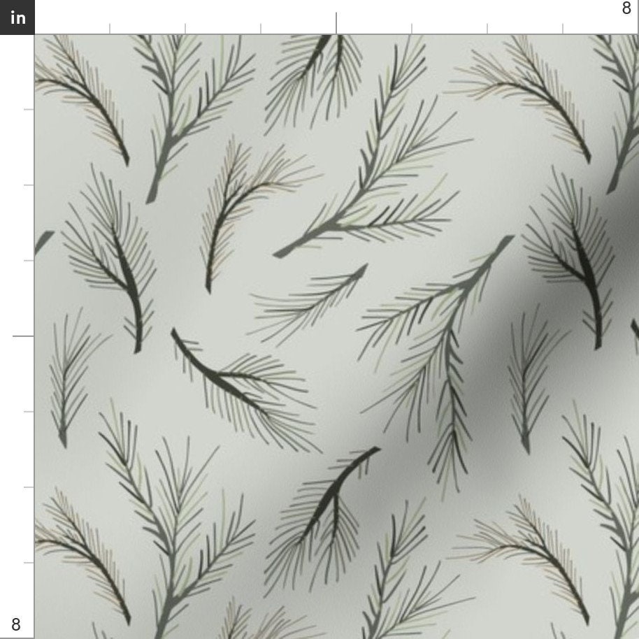 Pine Needles Fabric Pine Tree Branches Design by Deniseanne - Etsy