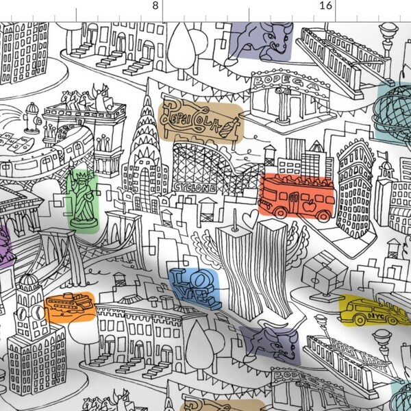 New York City Fabric by the Yard - Etsy