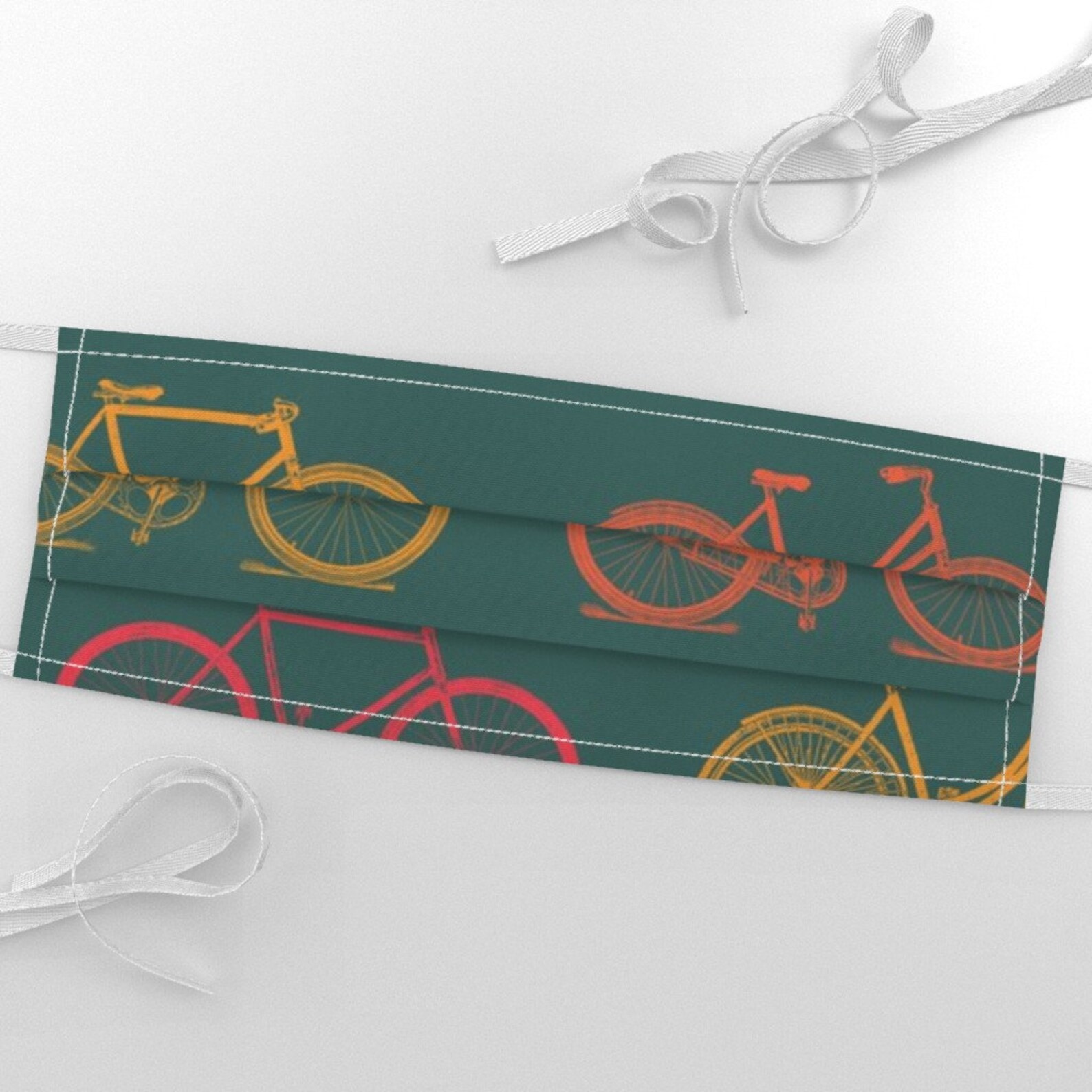 Bike Fabric Retro Antique Bicycles Dark Teal Fixed Speed - Etsy