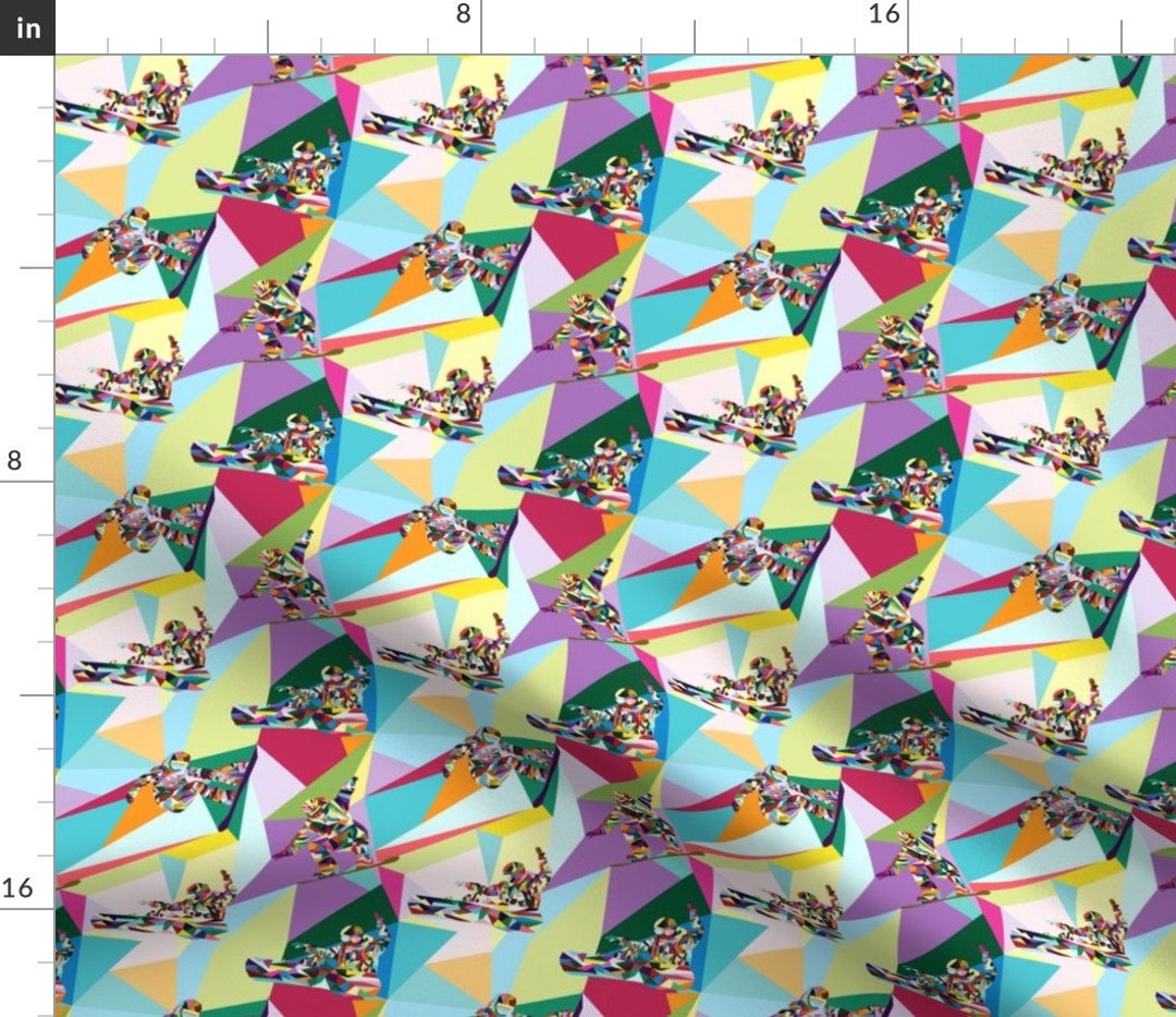 Snowboarding Fabric Snowboarding Snow Day by Julia Diane Snowboarding ...