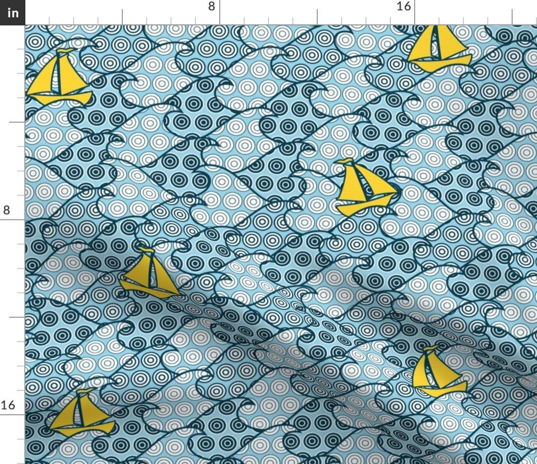 Sailing Fabric Floating in Circles by Heleenvanbuul Sailboat Waves Sea ...