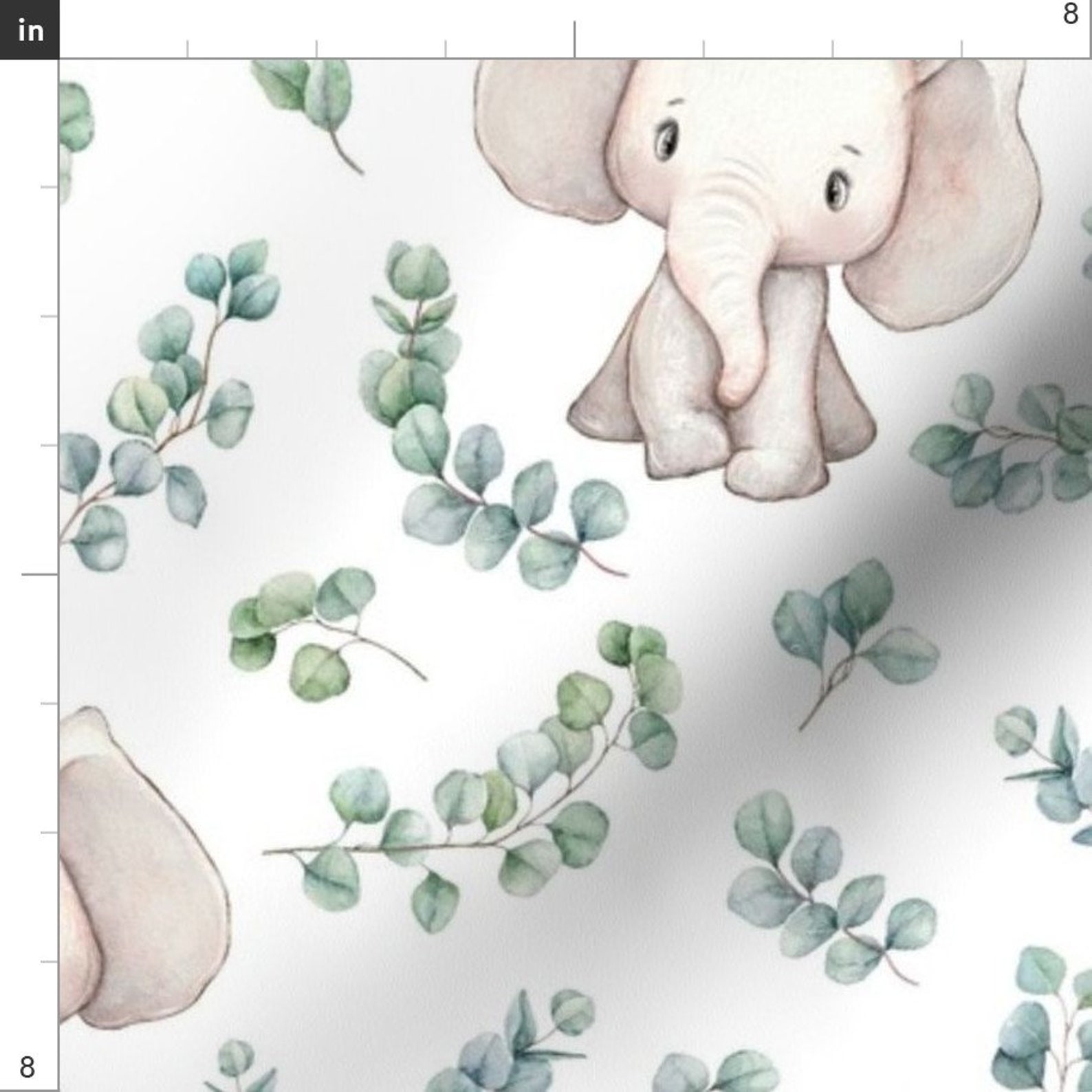 Baby Elephant Fabric Neutral Elephant by Ktscarlett - Etsy