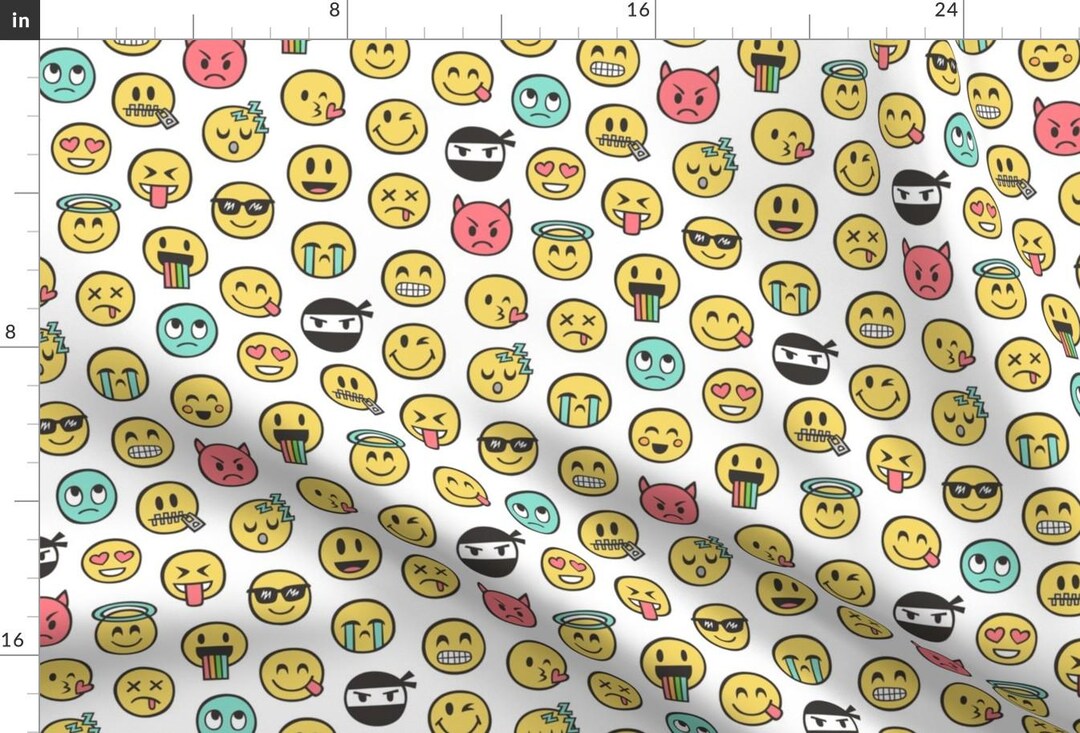 Emoji Fabric Emoticon Emoji Doodle by caja_design Hearts Summer ...