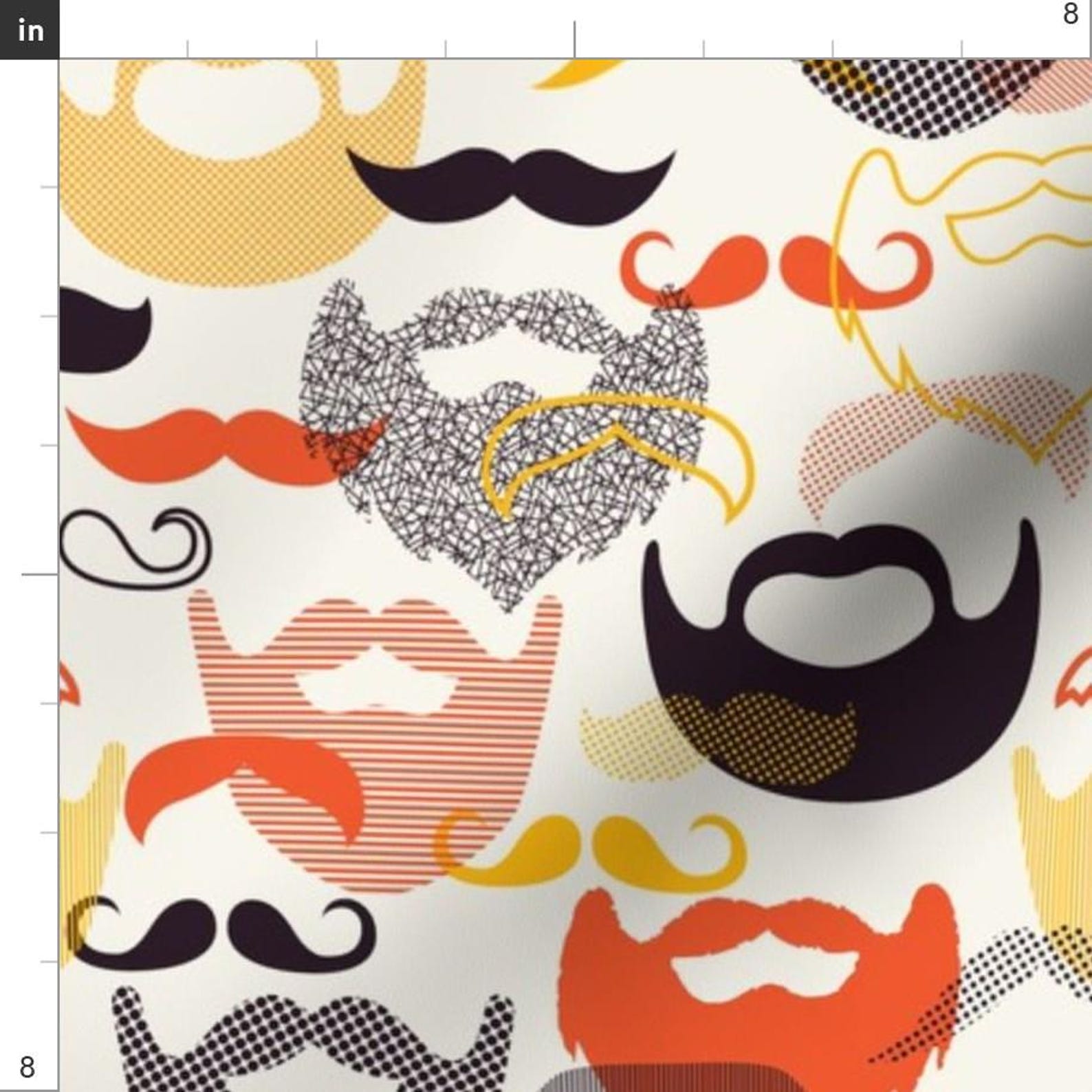Beard + Mustache Fabric - Modstache and Beards by Katerhees - Mod ...