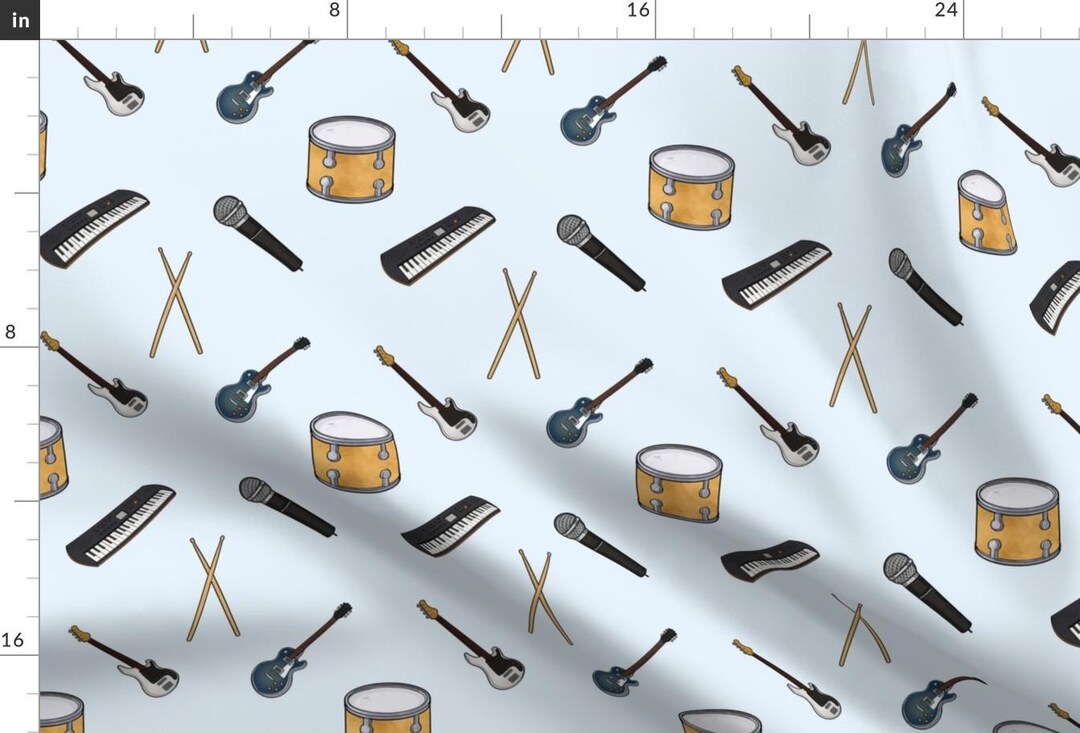 Music Fabric Rock Band Instruments by Quietsnooze Electric Guitar ...