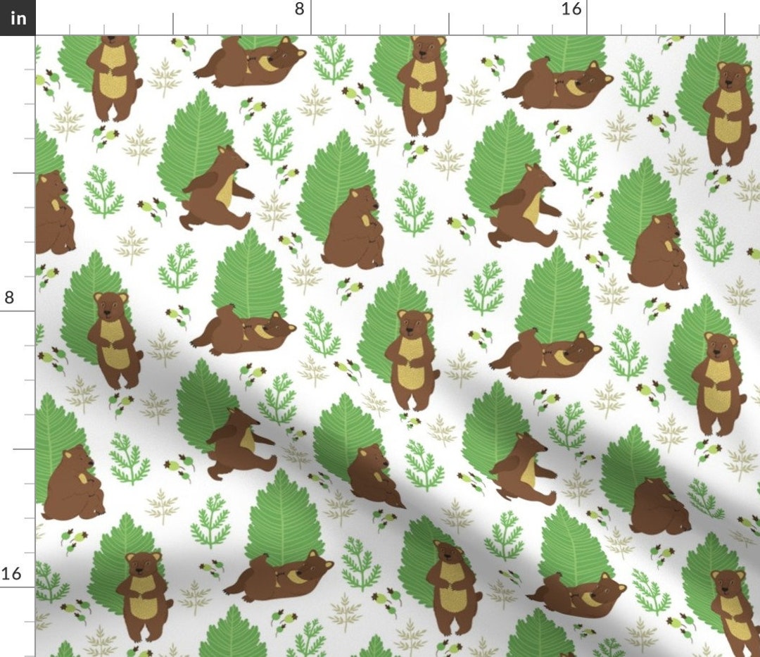 Brown Bear Forest Fabric Forest Story About Little Bears by - Etsy