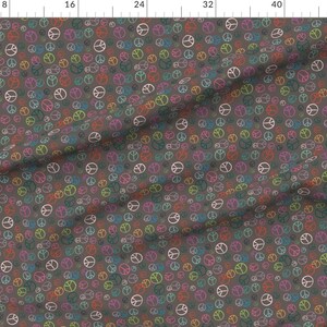 Peace Fabric Sketchy Peace by Heidiryancreative Multicolor Peace Hippie ...