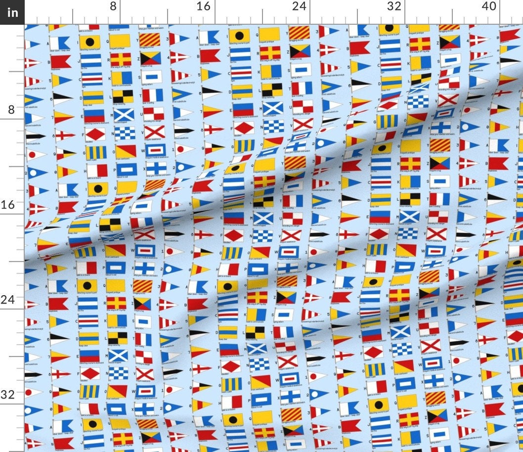 Nautical Flag Fabric Nautical Signalling Flags by Sef - Etsy