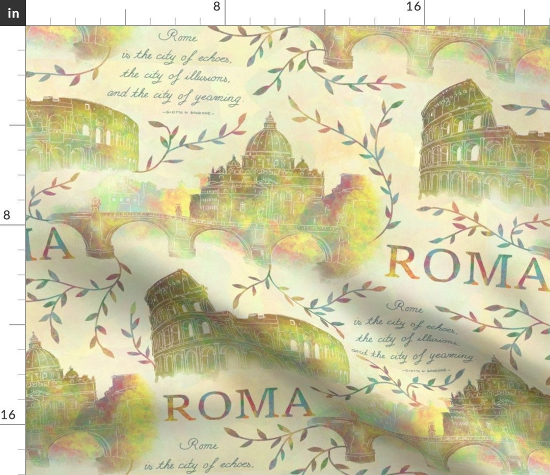 Watercolor Rome Fabric Rome Watercolor by Gaiamarfurt Rome Italy ...