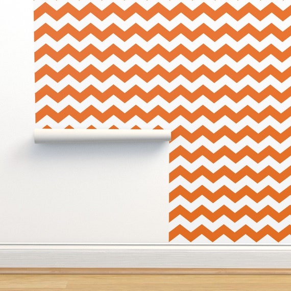Orange Chevron Wallpaper Chevron Lg by Misstiina Zigzag - Etsy