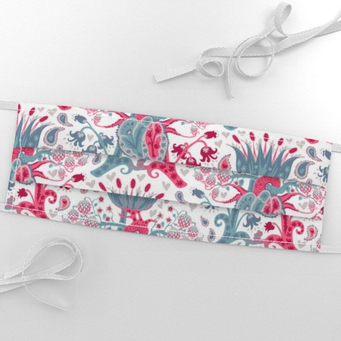 Heart Damask Fabric Heart Damask by Chantal Pare Abstract - Etsy