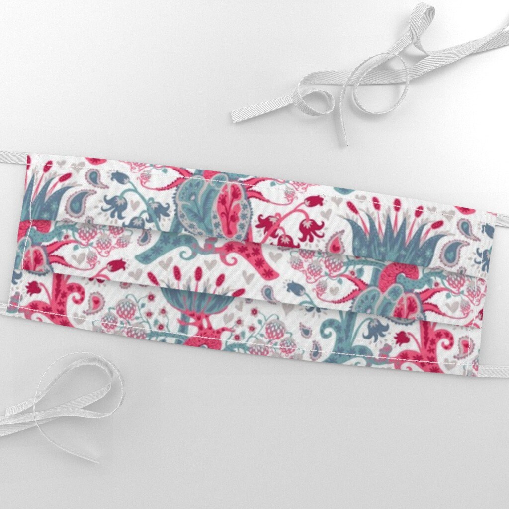 Heart Damask Fabric Heart Damask by Chantal Pare Abstract - Etsy