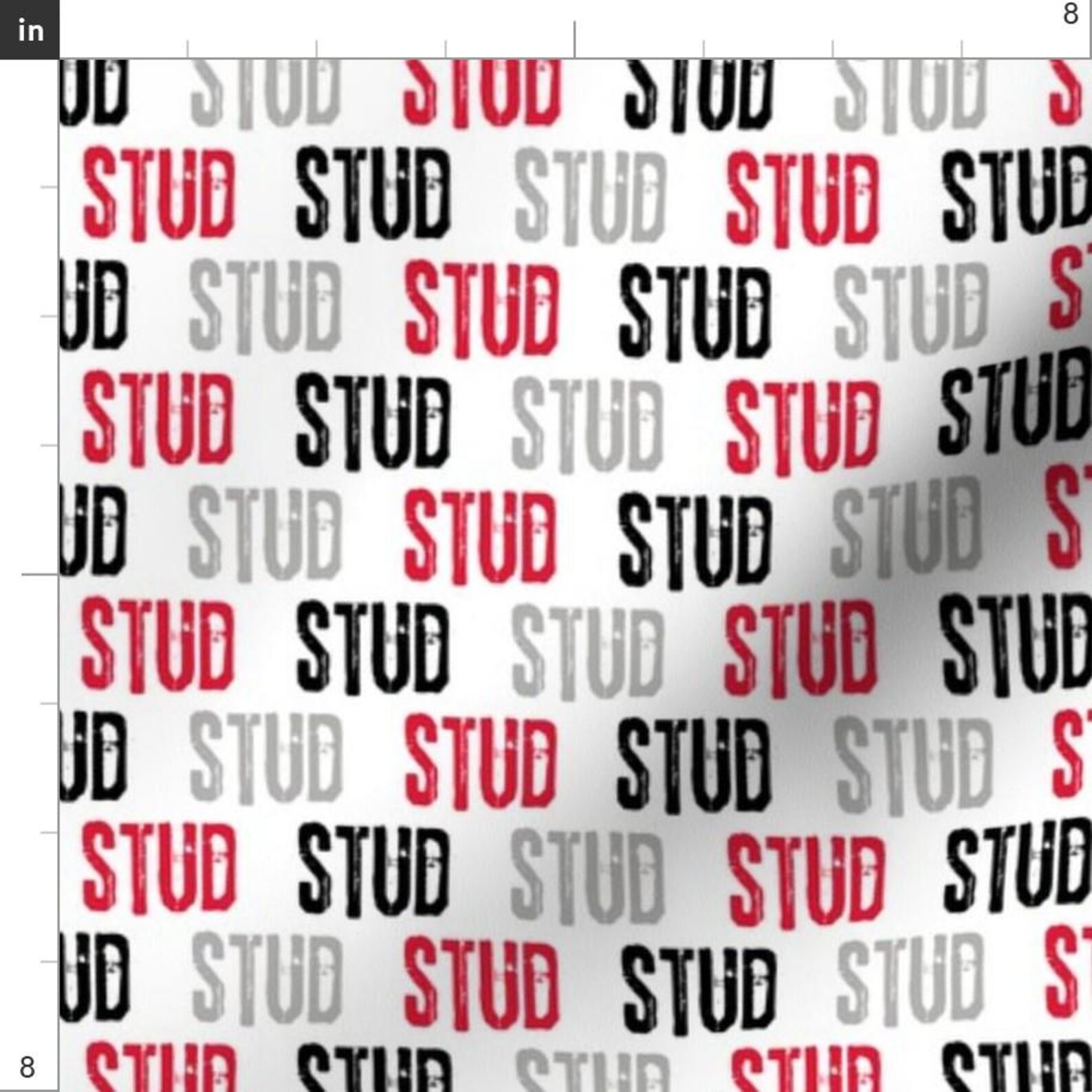 Stud Fabric - Stud Multi on White by Littlearrowdesign - Valentines Day ...