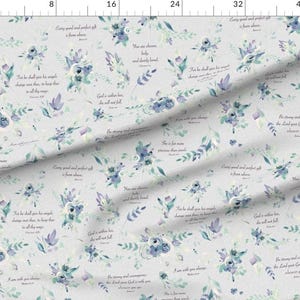Floral Bible Verse Fabric Scripture for Her by Sugarpinedesign ...