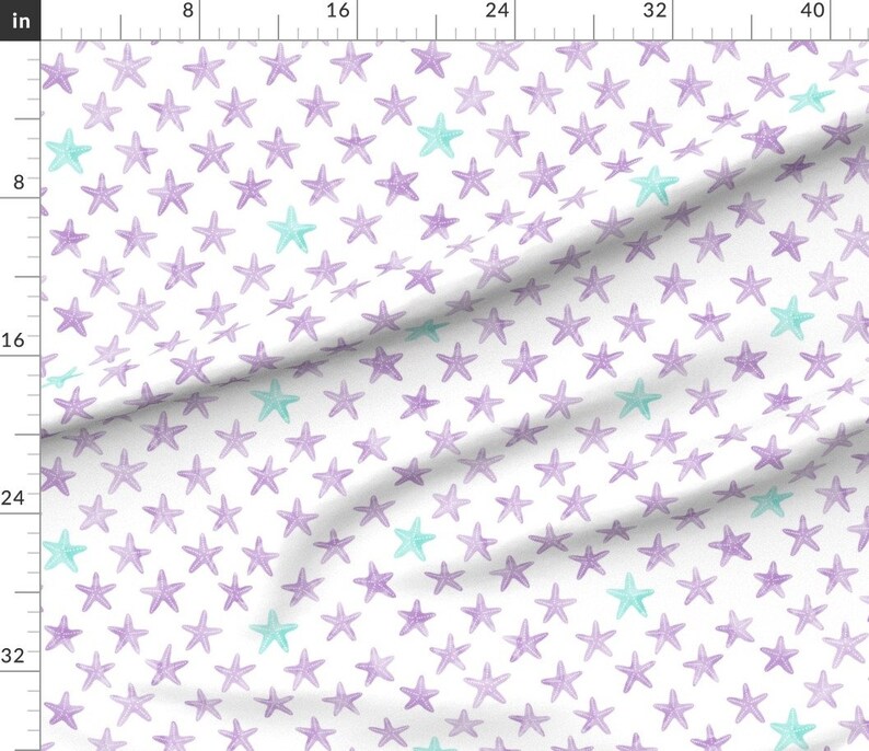 Pastel Starfish Fabric Mermaid Coordinate by | Etsy