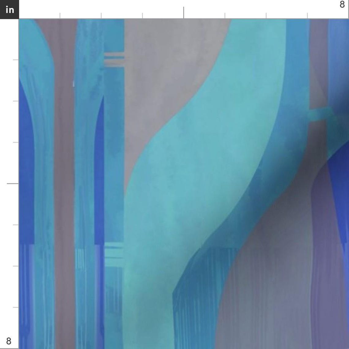Abstract Fabric - Midcentury Plateau by Wren Leyland - Cobalt Blue Cyan ...