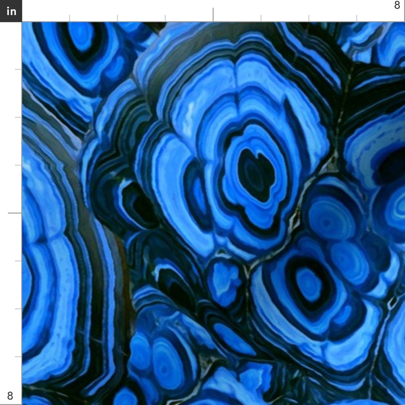 Blue Malachite Fabric Azurite by Willowlanetextiles Cyan - Etsy