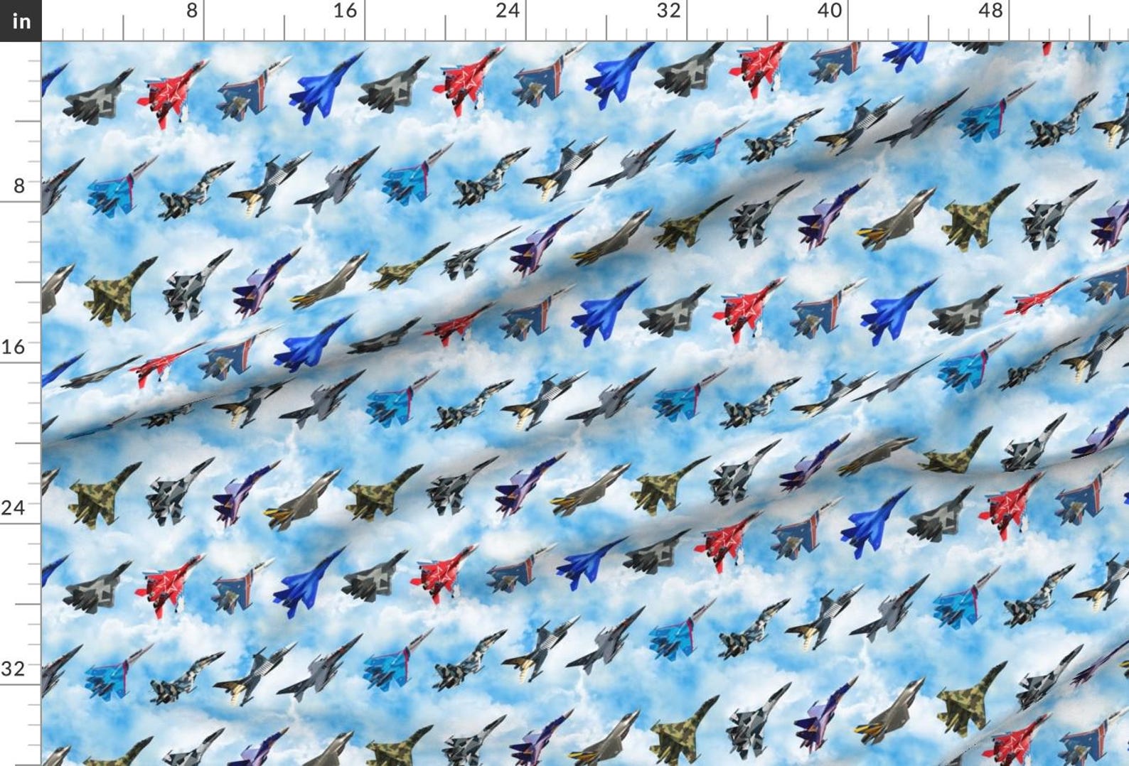 Airplane Fabric - Fighter Jet Above by Axeleon - Plane Flight Flying ...