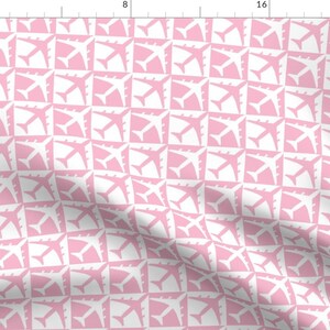 Airplane Fabric Pink Plane Check by Toothpanda Airplane Plane Pilot ...