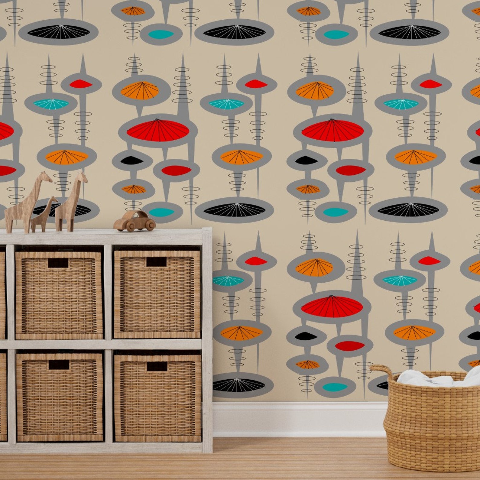 Space Age Wallpaper Atomic Era Space Age by Hot4tees - Etsy