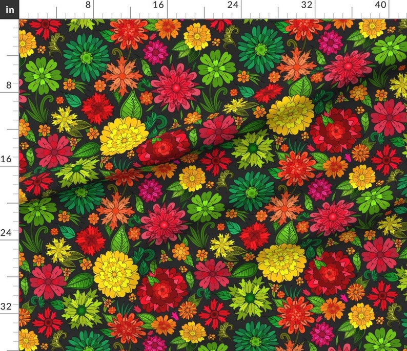Groovy Florals Fabric Groovy Garden 1977 by - Etsy