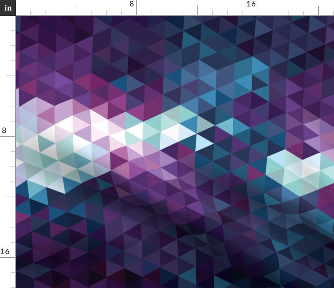 Purple Geometric Fabric Stormy Skies Triangle Geometric by ...