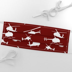 Helicopter Fabric Helicopter Silhouettes Red by Thin Line - Etsy