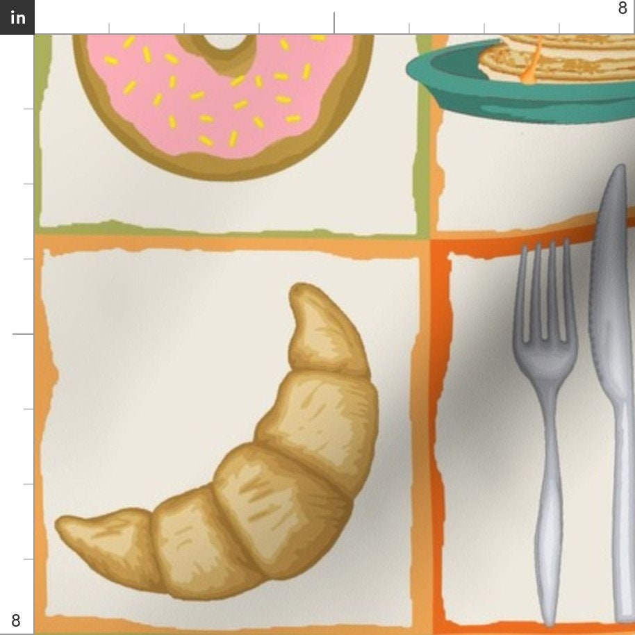 Breakfast Fabric Breakfast Buffet Lite By Littlerhodydesign | Etsy