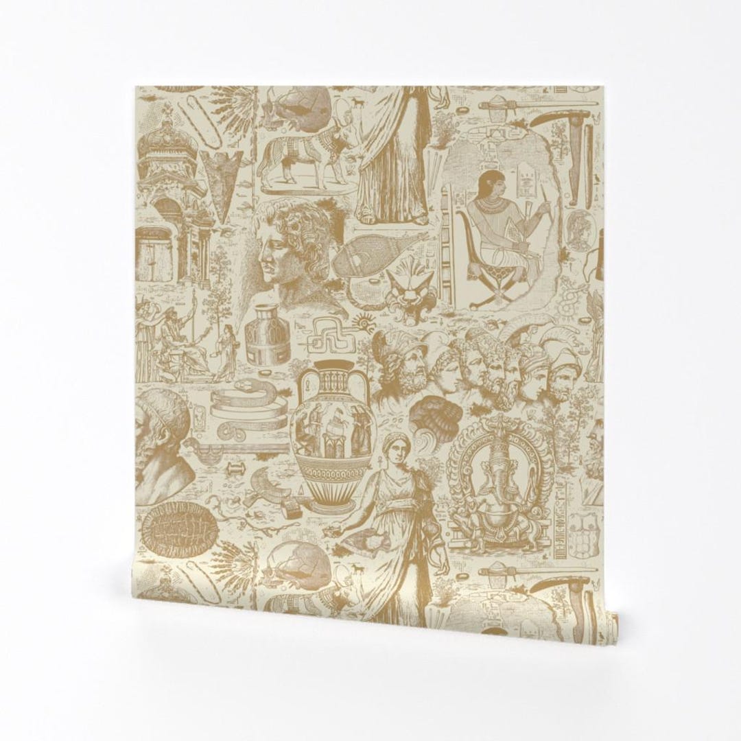 Brown Toile Removable Peel and Stick Wallpaper - History Egypt ...