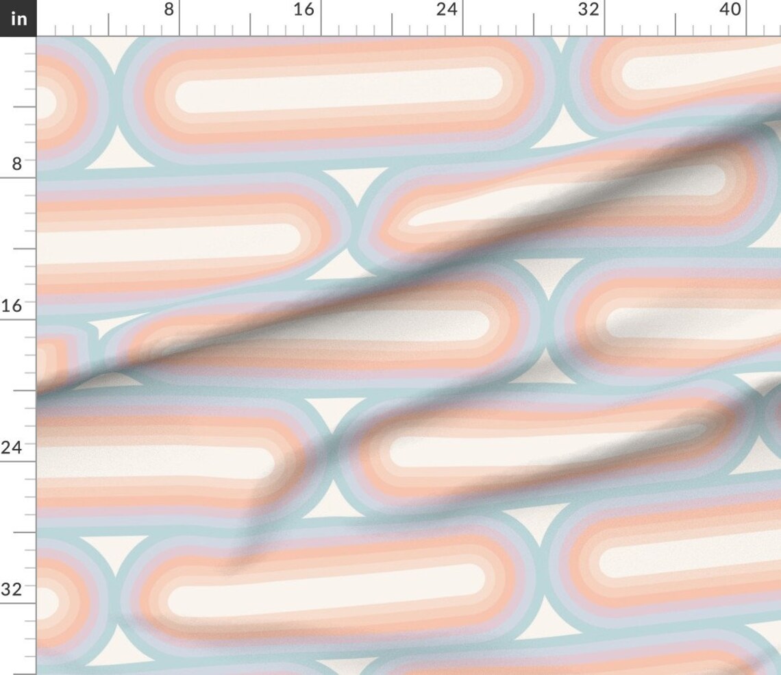 70s Retro Fabric Sea Breeze Blobs by Circa78designs Blush - Etsy