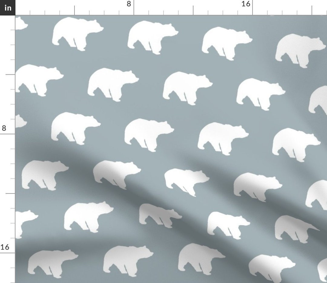 Bears Fabric Blue Bear Custom Fabric by Little Arrow Design - Etsy