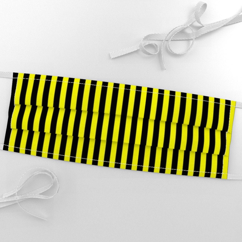Stripe Fabric Quarter Inch Yellow and Black Vertical Stripes | Etsy